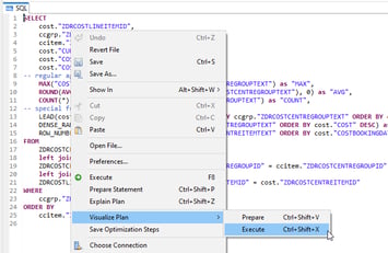 SQL Performance Analysis with SAP PlanViz